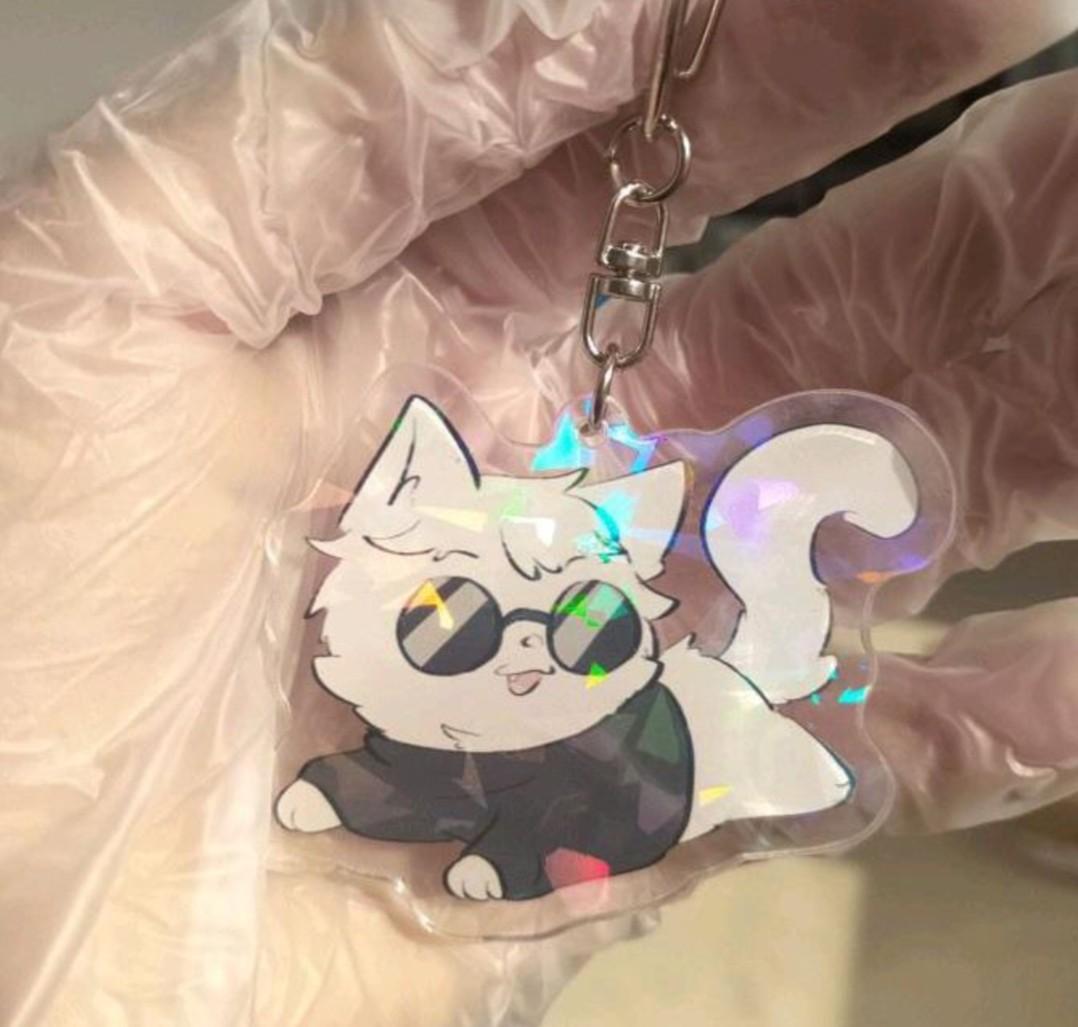 (PO open) Gojo cat keychain Jujutsu Kaisen, Hobbies & Toys, Memorabilia ...