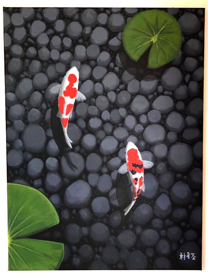 Koi Acrylic Painting, Hobbies & Toys, Stationery & Craft, Art & Prints ...