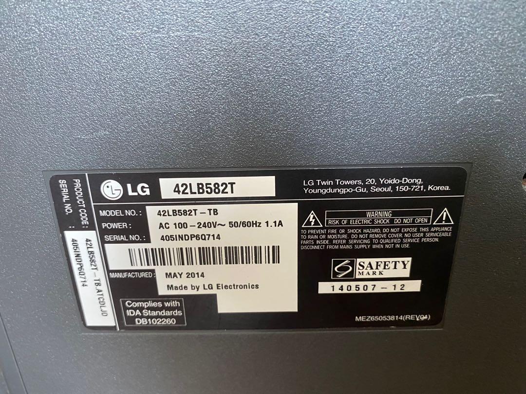 LG Full HD Smart TV 42 inch (42 LB 582T- TB), TV & Home Appliances, TV ...