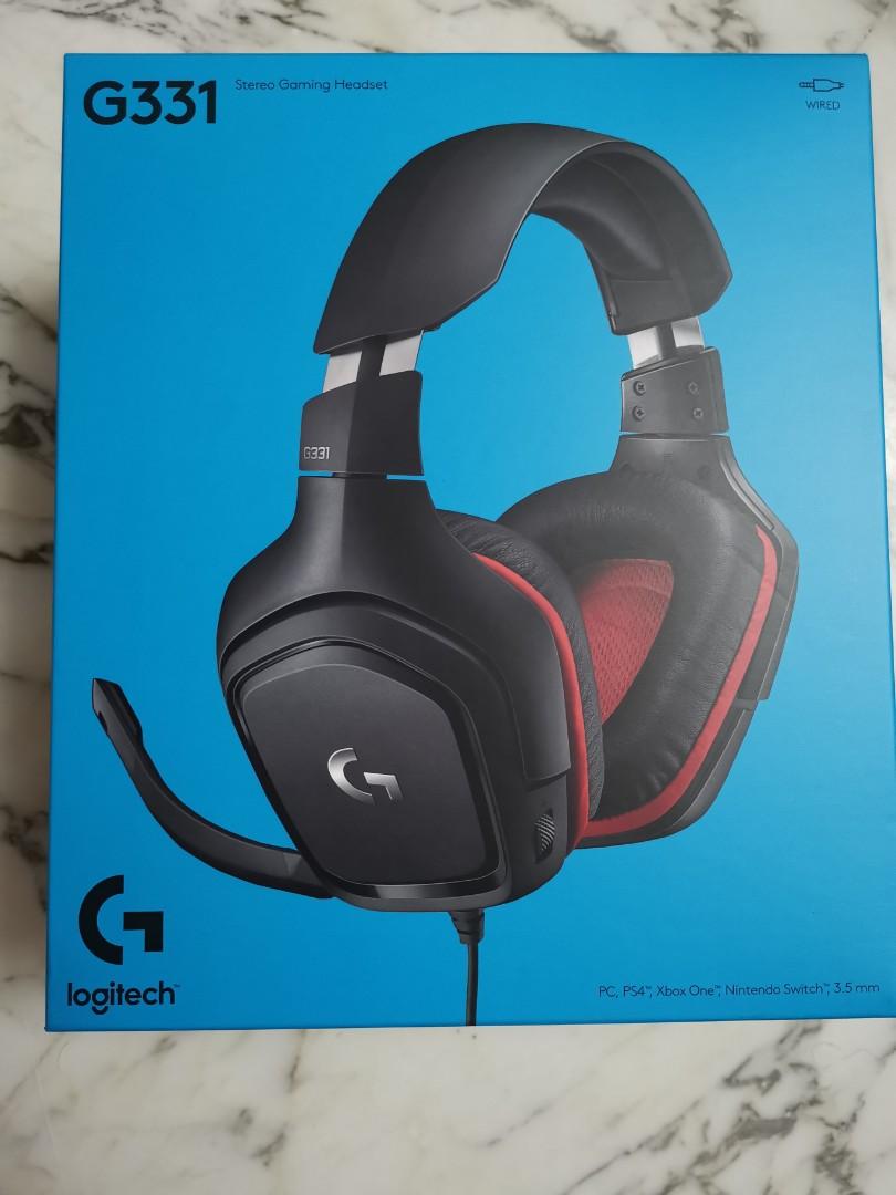 Logitech G331 Gaming Headset with Flip to Mute Mic (Black), Audio ...