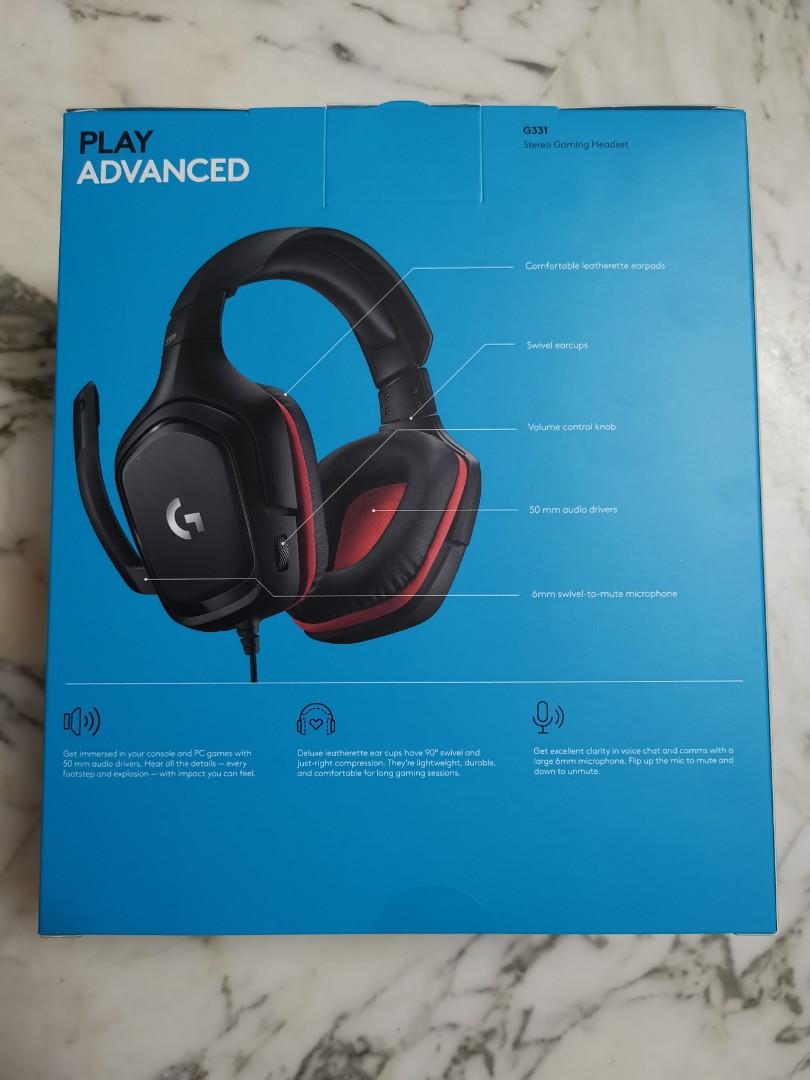 Logitech G331 Gaming Headset with Flip to Mute Mic (Black), Audio ...