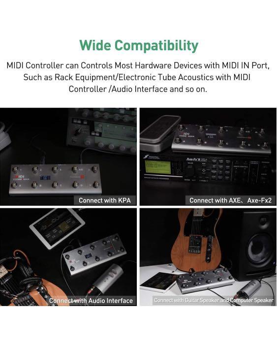 MeloAudio MIDI Commander Guitar Floor Multi-Effects Portable USB MIDI ...