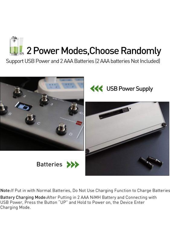 MeloAudio MIDI Commander Guitar Floor Multi-Effects Portable USB MIDI ...