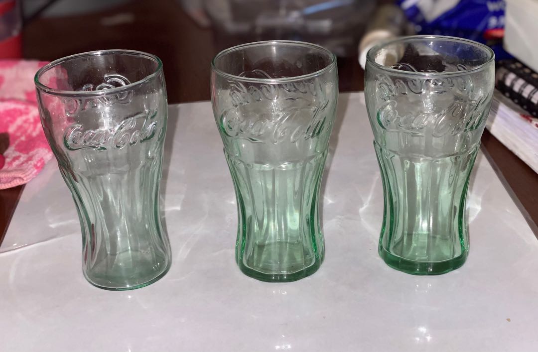 Mini Coca Cola glasses . Coke glass set of 3, Hobbies & Toys ...