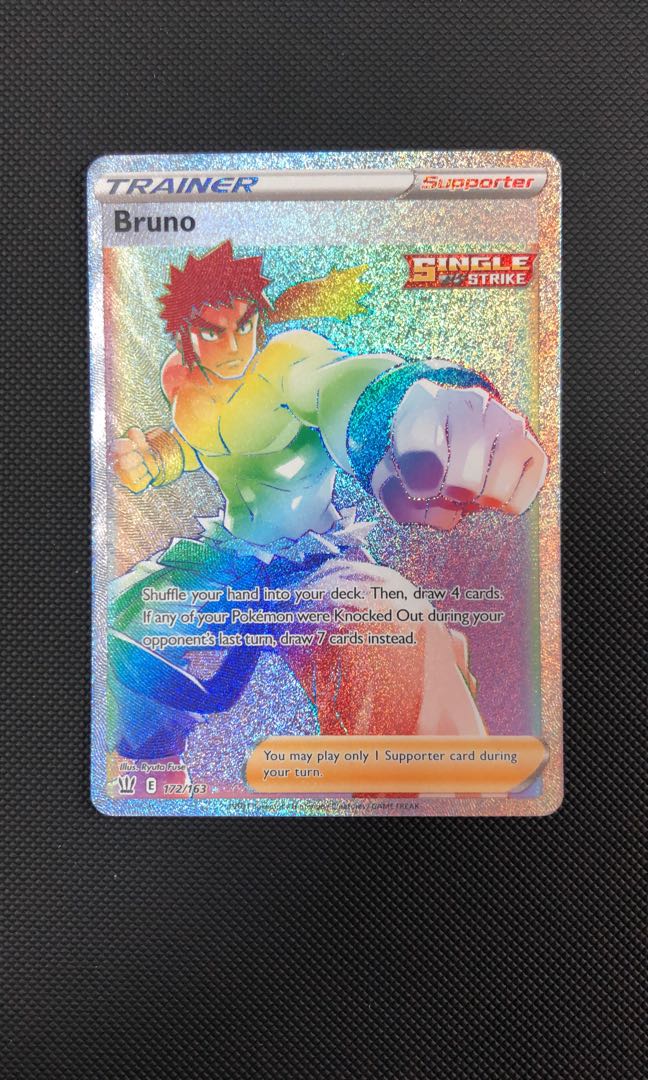 Pokemon Bruno Rainbow Foil, Hobbies & Toys, Toys & Games on Carousell