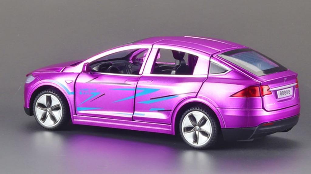 Tesla Model X Purple PUBG edition Diecast 1:32 Car Collection Birthday ...