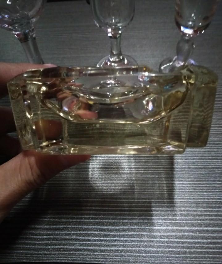 VINTAGE WINE/SHOT GLASS AND SOLID GLASS ASHTRAY AND ANDY PLAYER ON THE ...