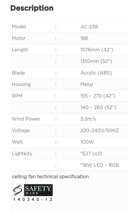 Acorn DC fan, Furniture & Home Living, Lighting & Fans, Fans on Carousell