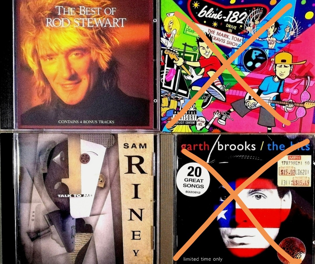 arthcd CDs at 7 each - ROD STEWART, SAM RINEY, BLINK 182, GARTH BROOKS ...
