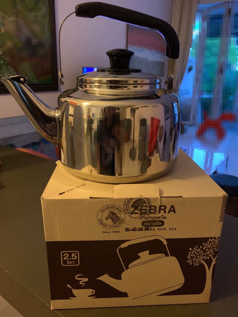 BNIB Authentic Zebra 2.5L Stainless Steel Whistling Kettle, TV & Home ...