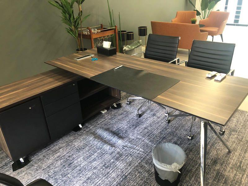 Director table with cabinets, Furniture & Home Living, Furniture ...