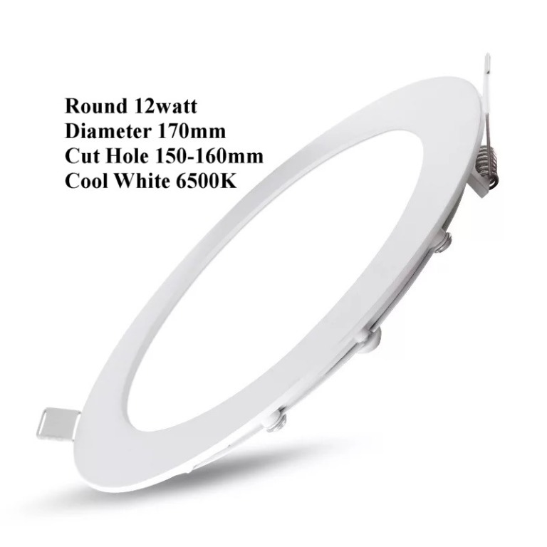 FALSE CEILING ROUND SLIM LED DOWNLIGHT 12W 6500K, Furniture & Home ...