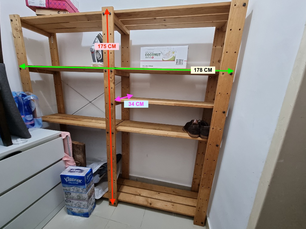 IKEA IVAR Shelf Unit 175cm x 178cm x 34cm Shelves rack, Furniture ...