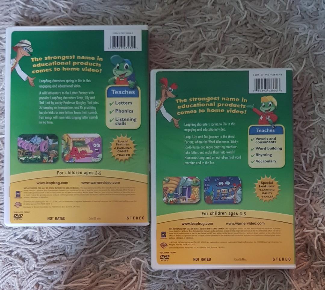 Leap Frog Learning DVDs 5 pack, for 2-6 years old, Hobbies & Toys ...