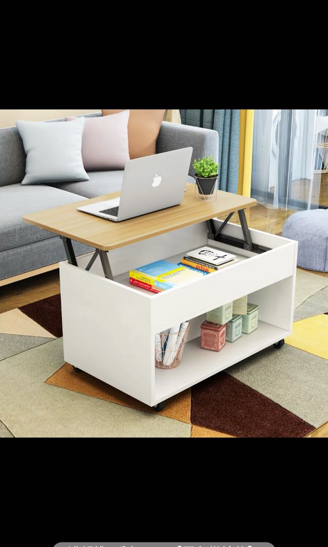 Pull up Coffee table/dining table with wheels, Furniture & Home Living ...