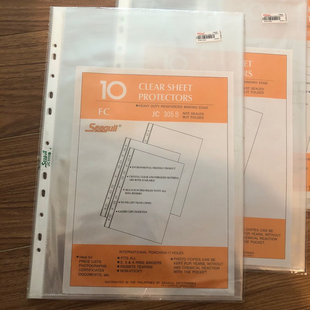 Seagull Clear Sheet Protector Ring Binder Refill JC 305B (4 Packs ...