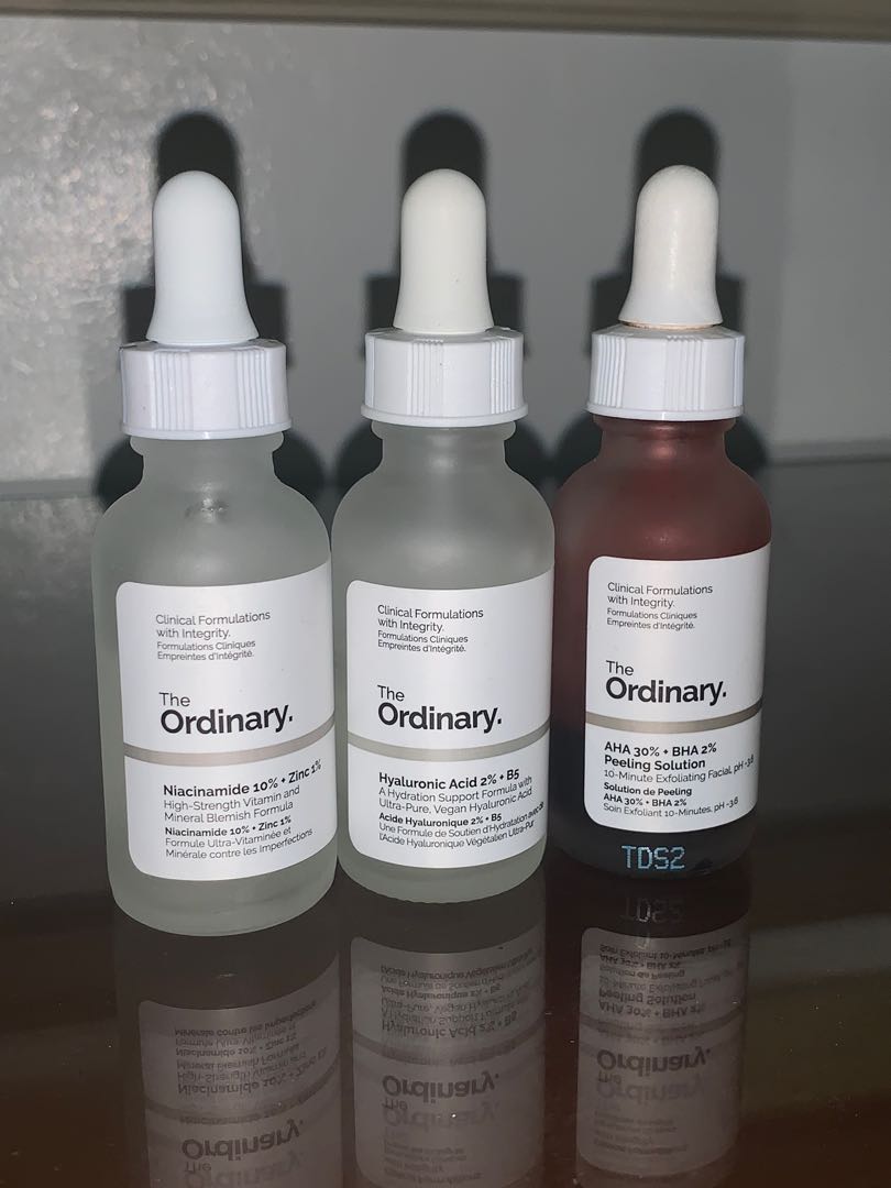 THE ORDINARY BUNDLE Niacinamide, AHA BHA Peeling Solution, and ...