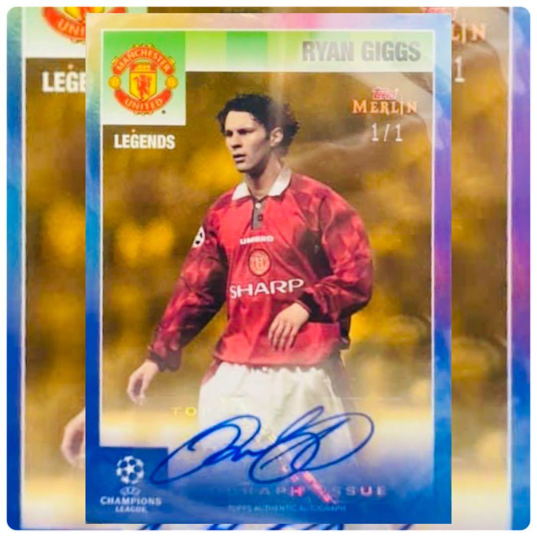 Topps Merlin Heritage 95 Ryan Giggs Legends Gold Parallel Autograph 1/1 ...