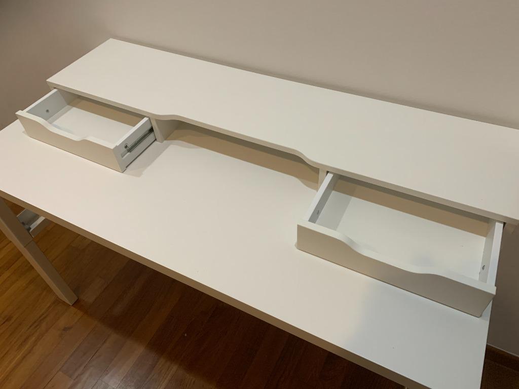 White study desk with a drawer unit, Furniture & Home Living, Furniture ...