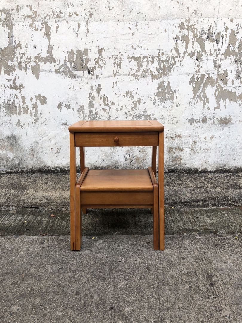 Wooden step ladder/side bed table, Furniture & Home Living, Furniture ...