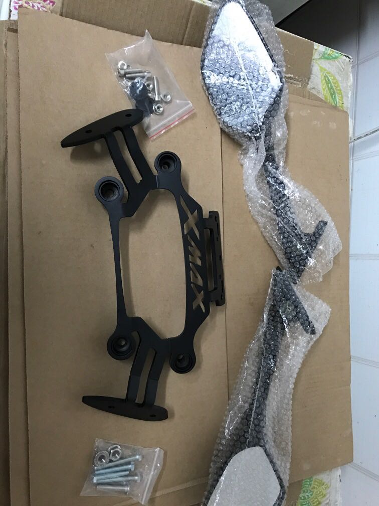 Xmax 300 Bracket + Side Mirror, Motorcycles, Motorcycle Accessories on ...