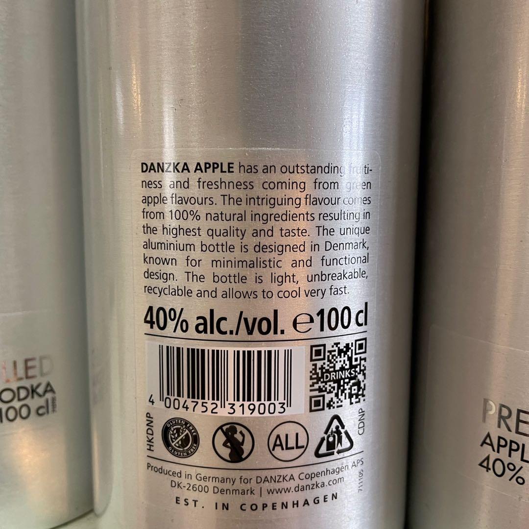 1L Vodka Apple Danzka German Aluminium Bottle not absolut 1000ml, Food ...
