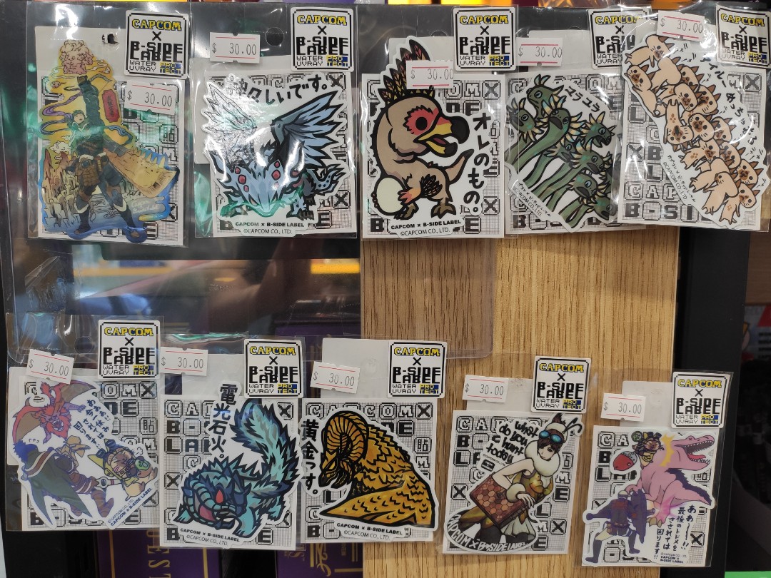 全新現貨 旺角實店 芒亨Capcom B-SIDE LABEL Stickers MH Monster Hunter World MHW 貼紙 ...