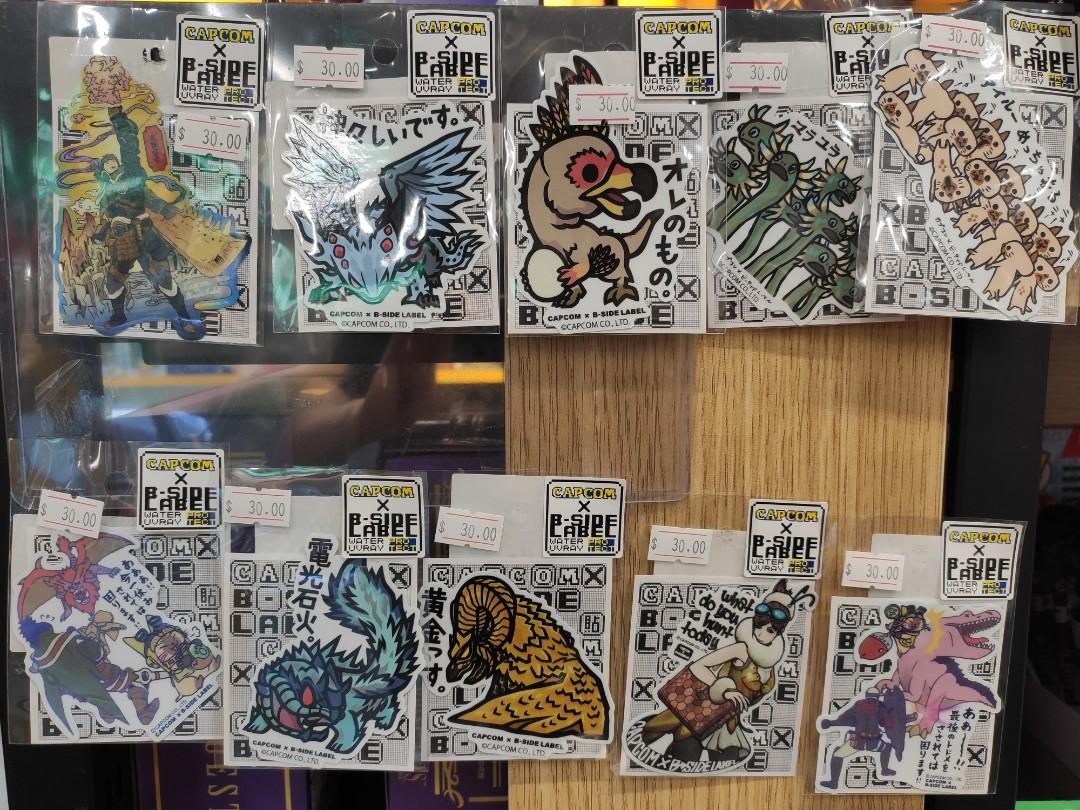 全新現貨 旺角實店 芒亨Capcom B-SIDE LABEL Stickers MH Monster Hunter World MHW 貼紙 ...