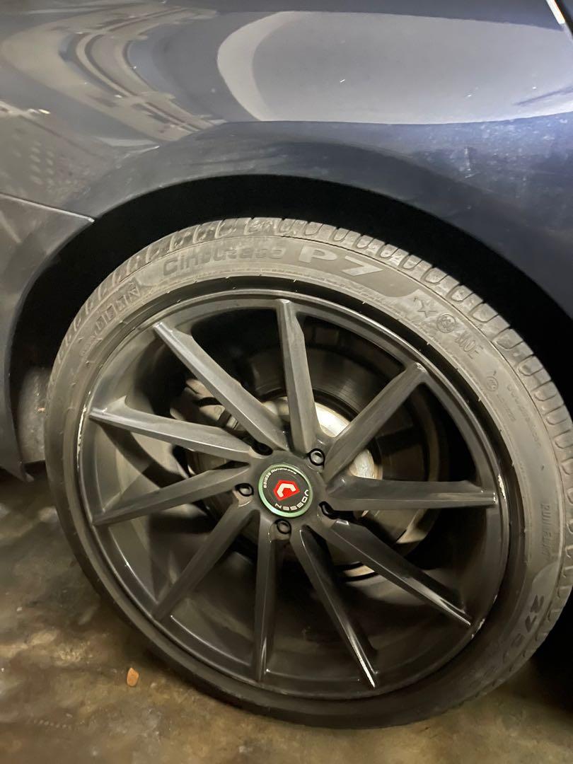 Bmw staggered Vossen 19 inch rims with tyre, Car Accessories, Tyres ...