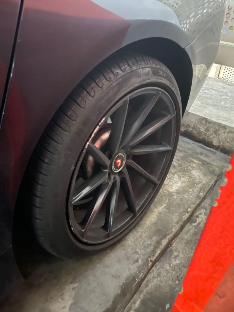 Bmw staggered Vossen 19 inch rims with tyre, Car Accessories, Tyres ...