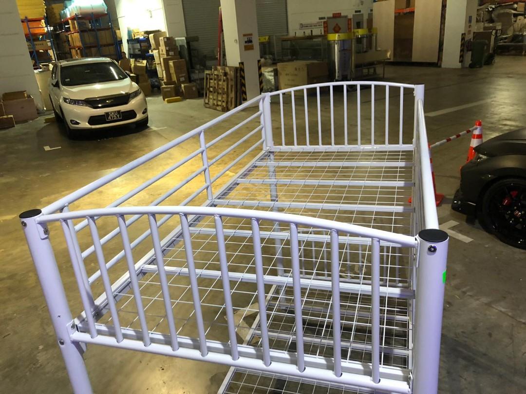 BUTLER Double Deck Metal Bunk Bed in WHITE, Furniture & Home Living ...