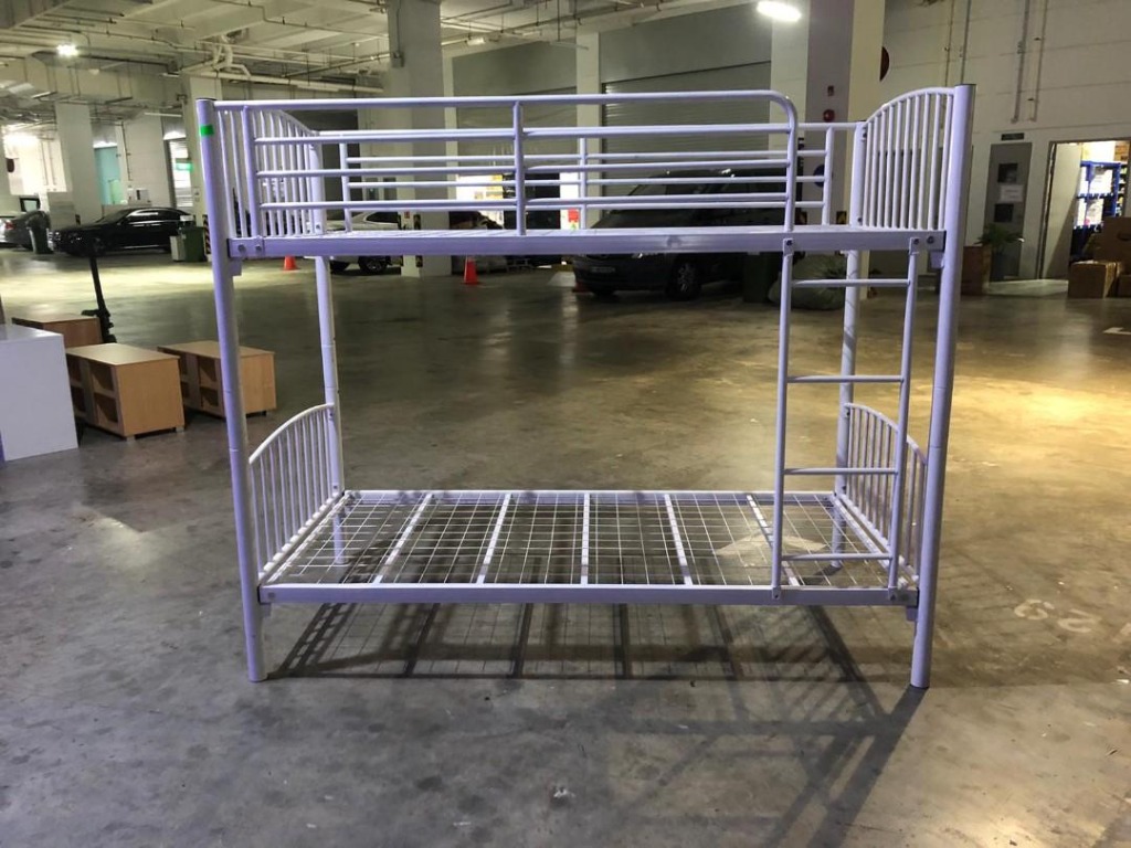 BUTLER Double Deck Metal Bunk Bed in WHITE, Furniture & Home Living ...