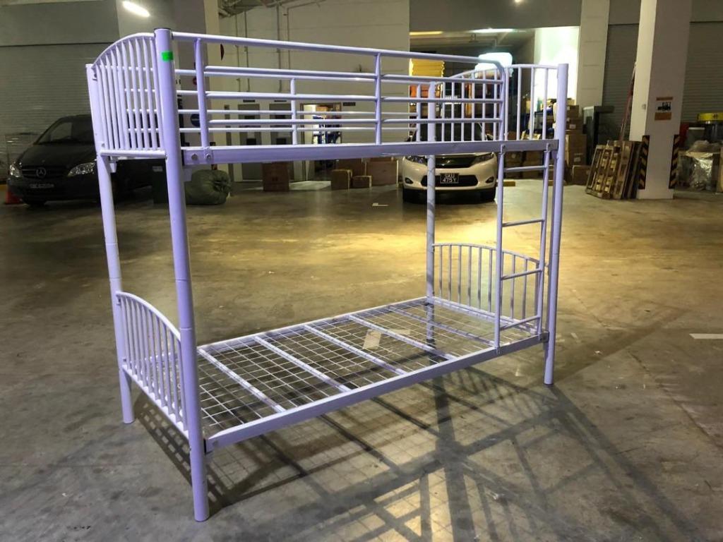 BUTLER Double Deck Metal Bunk Bed in WHITE, Furniture & Home Living ...
