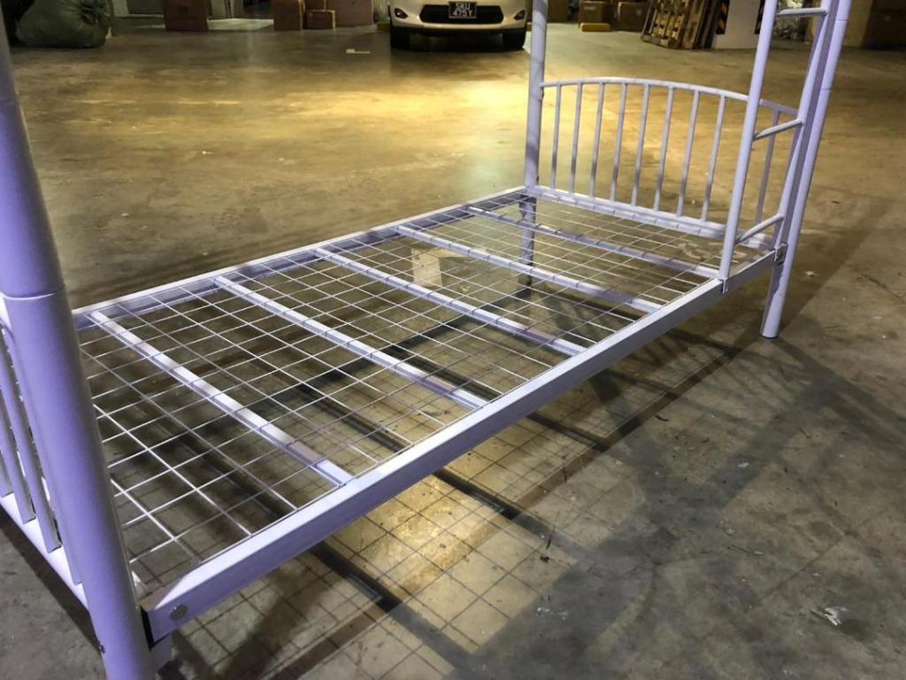 BUTLER Double Deck Metal Bunk Bed in WHITE, Furniture & Home Living ...