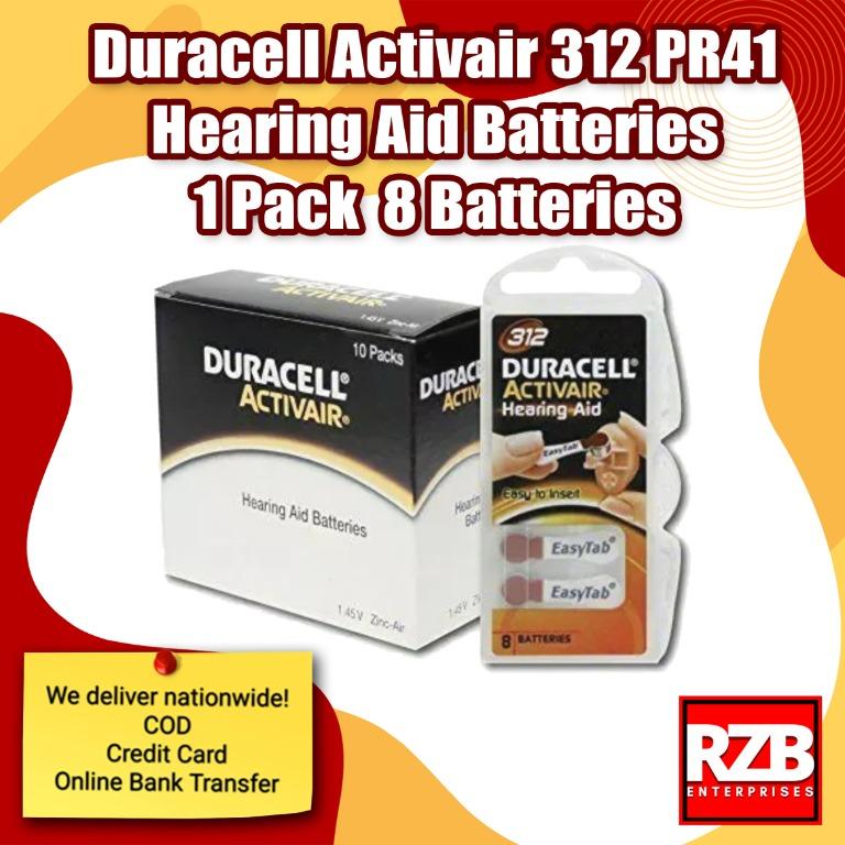 Duracell Activair 312 PR41 Hearing Aid Battery 1 pack 8 batteries ...