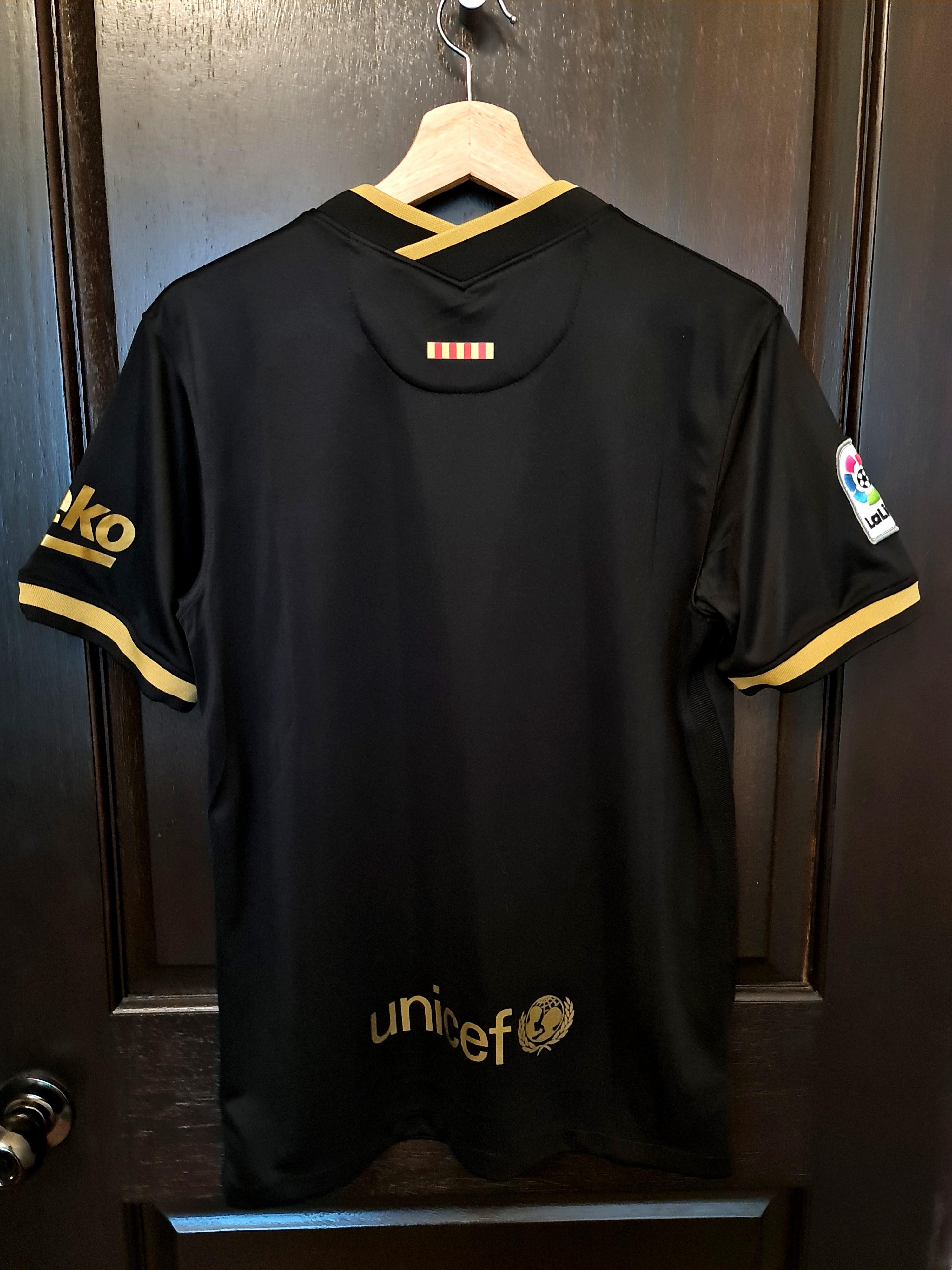 FC Barcelona Away 2020/2021 Jersey Black, Men's Fashion, Activewear on ...