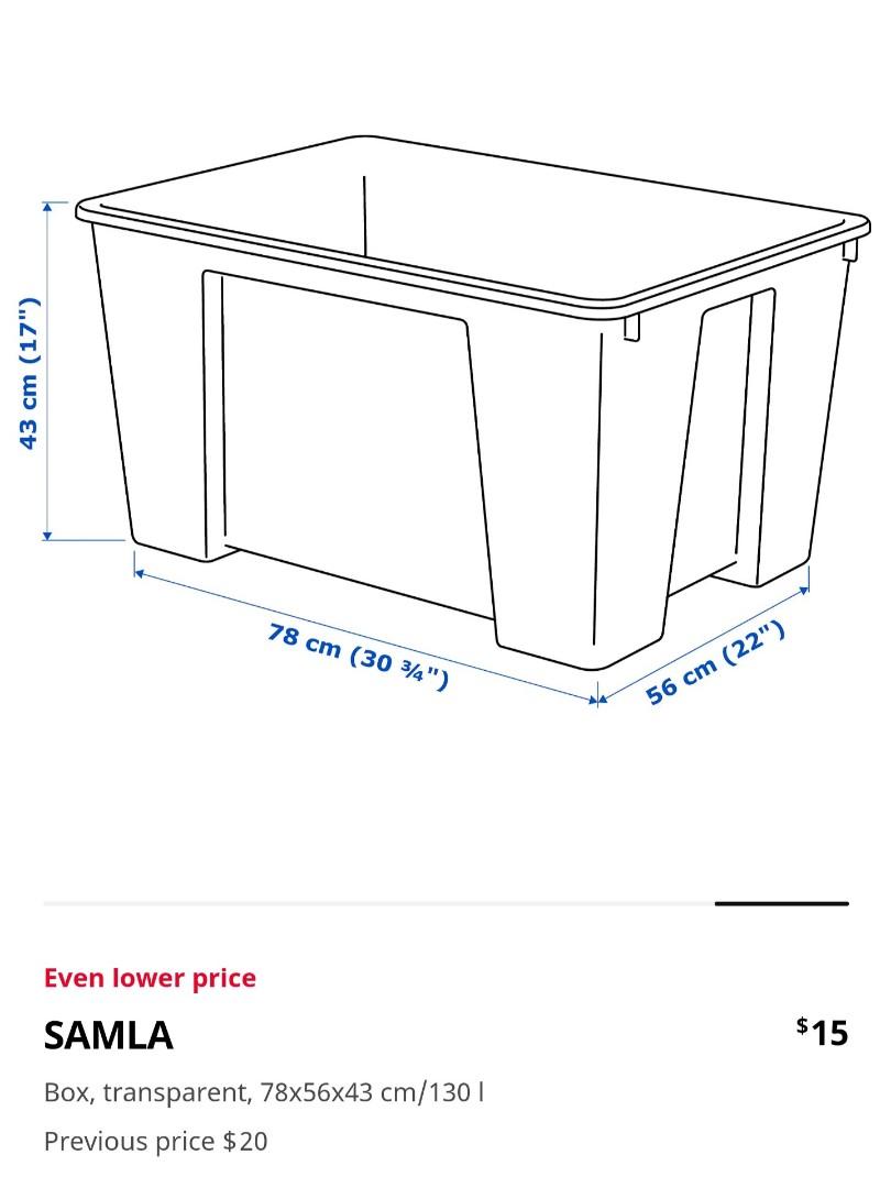 IKEA Samla Bin 130l, Furniture & Home Living, Home Improvement ...