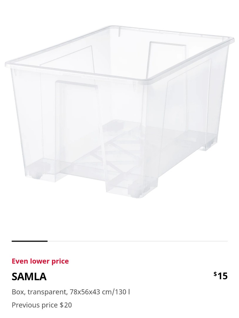 IKEA Samla Bin 130l, Furniture & Home Living, Home Improvement ...