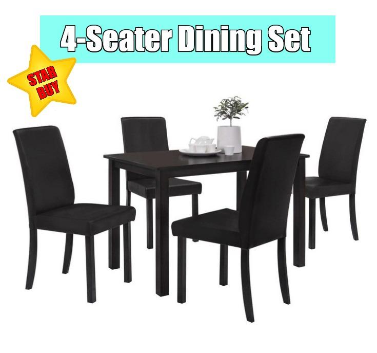 KONA Solid Wood Dining Table 4-Seater Set, Furniture & Home Living ...