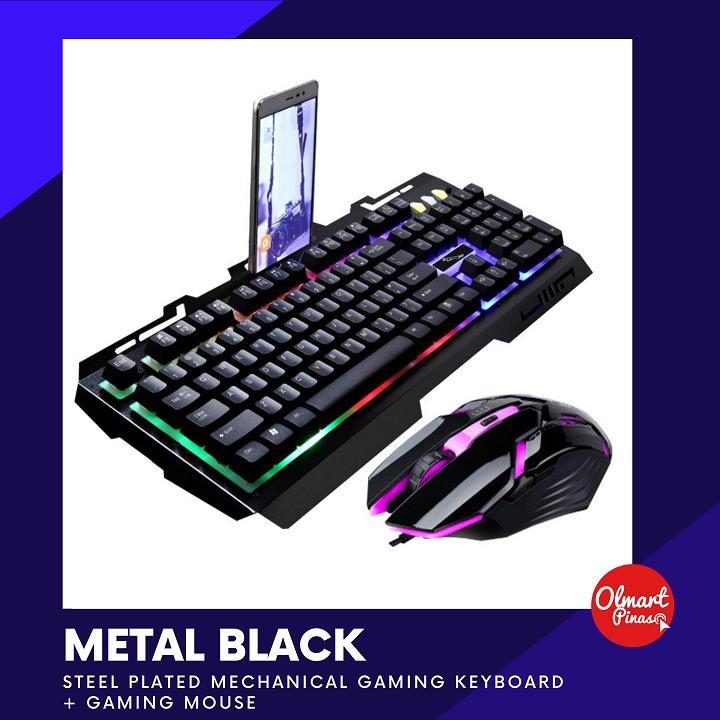 Mechanical Keyboard with Phone Holder and Gaming Mouse Set Suspension ...