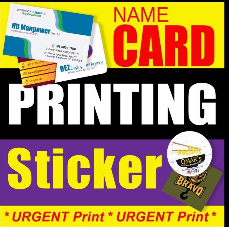 Namecard / Sticker / Label Urgent Printing, Business Services, Design ...