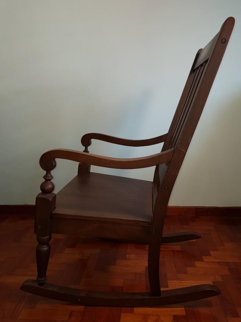 Picket & Rail solid wood rocking chair, Furniture & Home Living ...