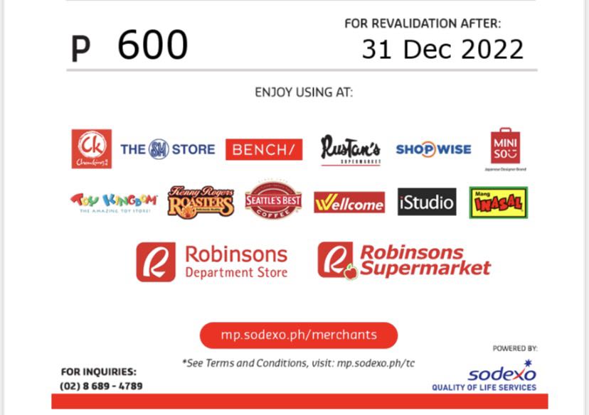 Sodexo Mobile Pass 600 Pesos voucher / GC, Tickets & Vouchers, Vouchers ...