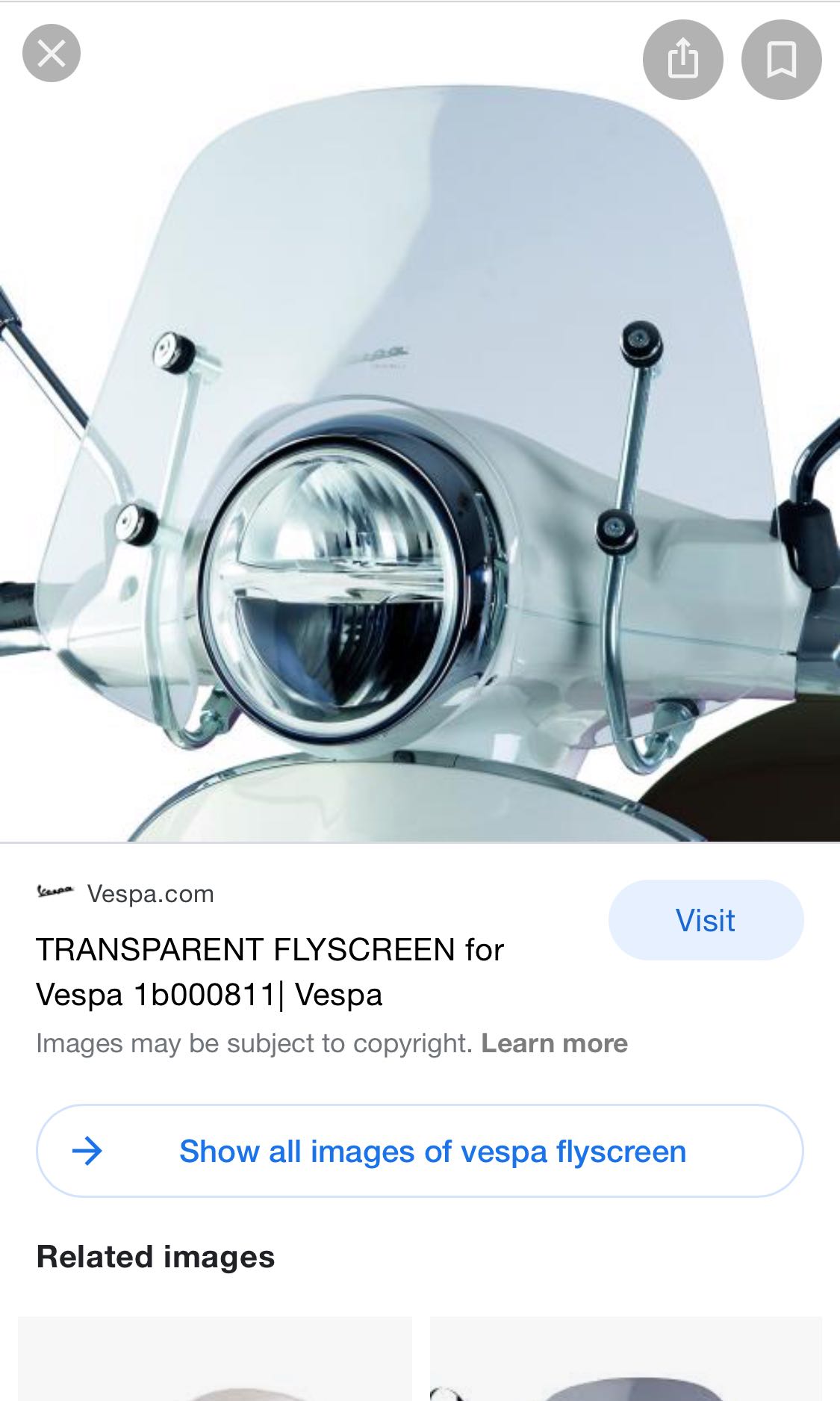 Vespa Flyscreen, Motorcycles, Motorcycle Accessories on Carousell