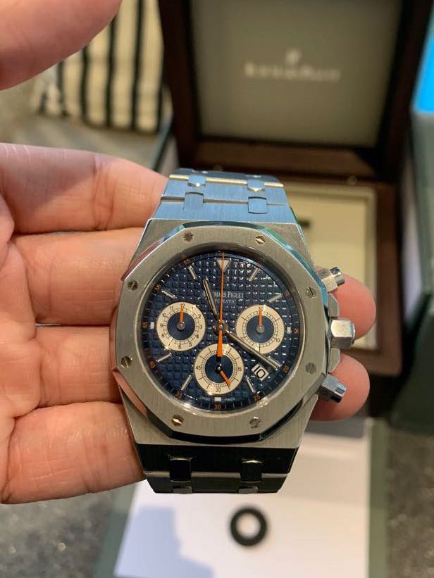 (RARE ) AUDEMARS PIGUET AP BLUE DIAL ORANGE HAND , Luxury, Watches on ...