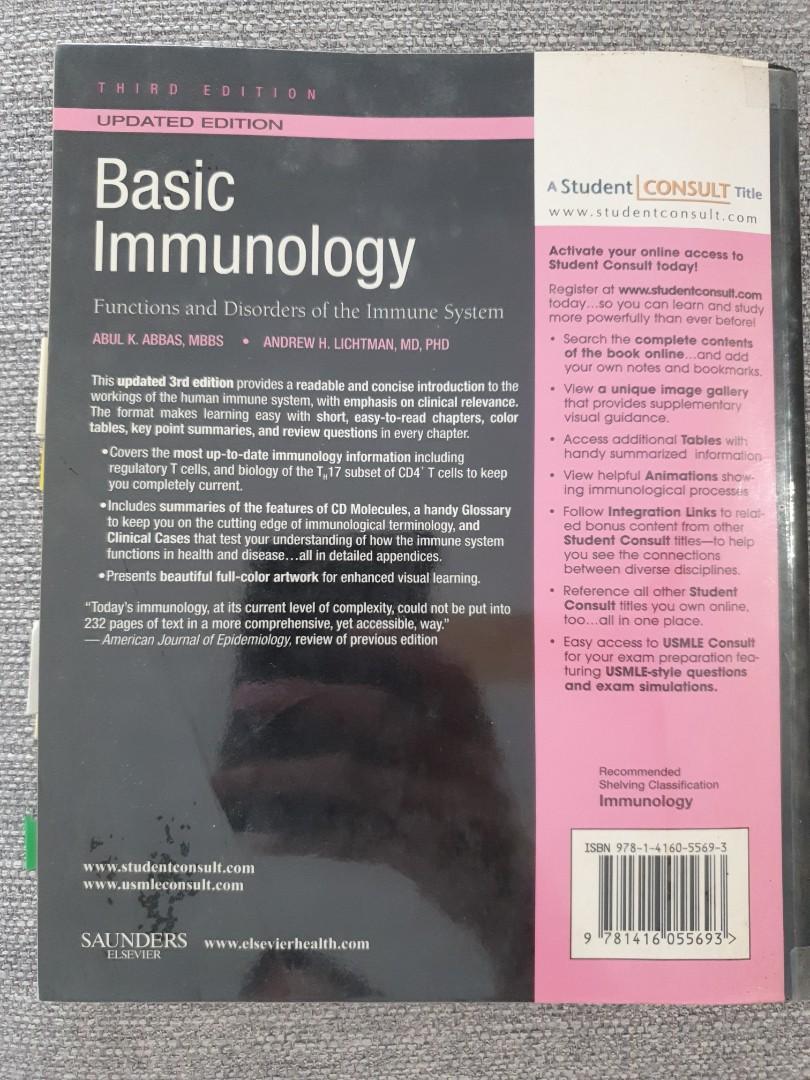 Basic Immunology (3rd Edition) - Functions and disorders of the immune system (Abbas), Hobbies ...