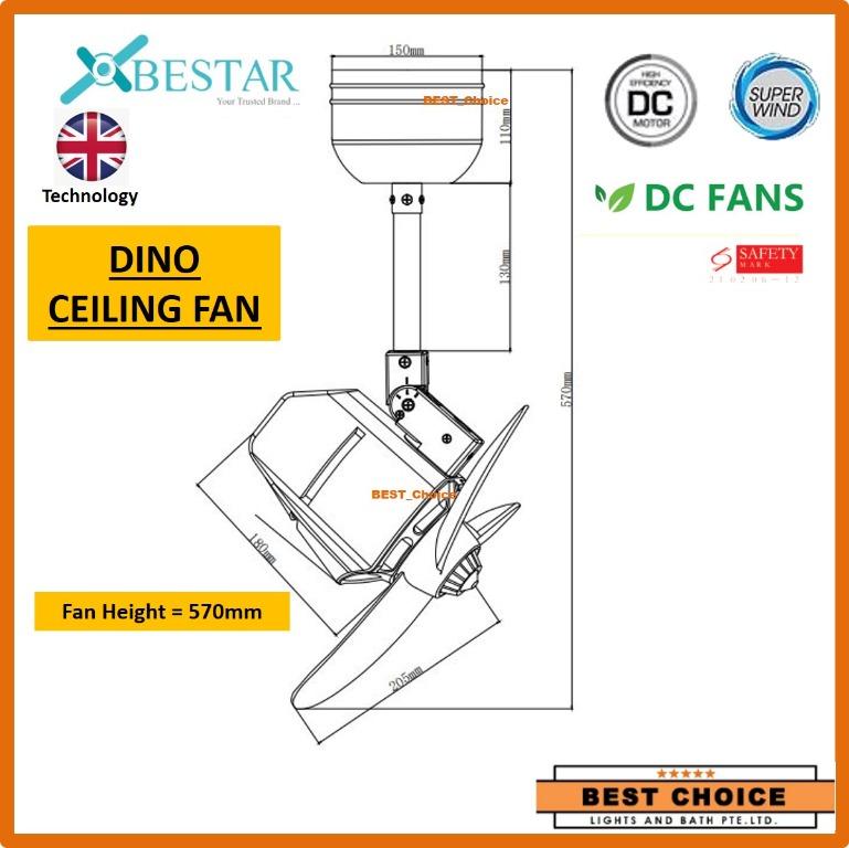 [ Super Best Offer ] Bestar Dino 16 Inch Corner Fan, Furniture & Home ...