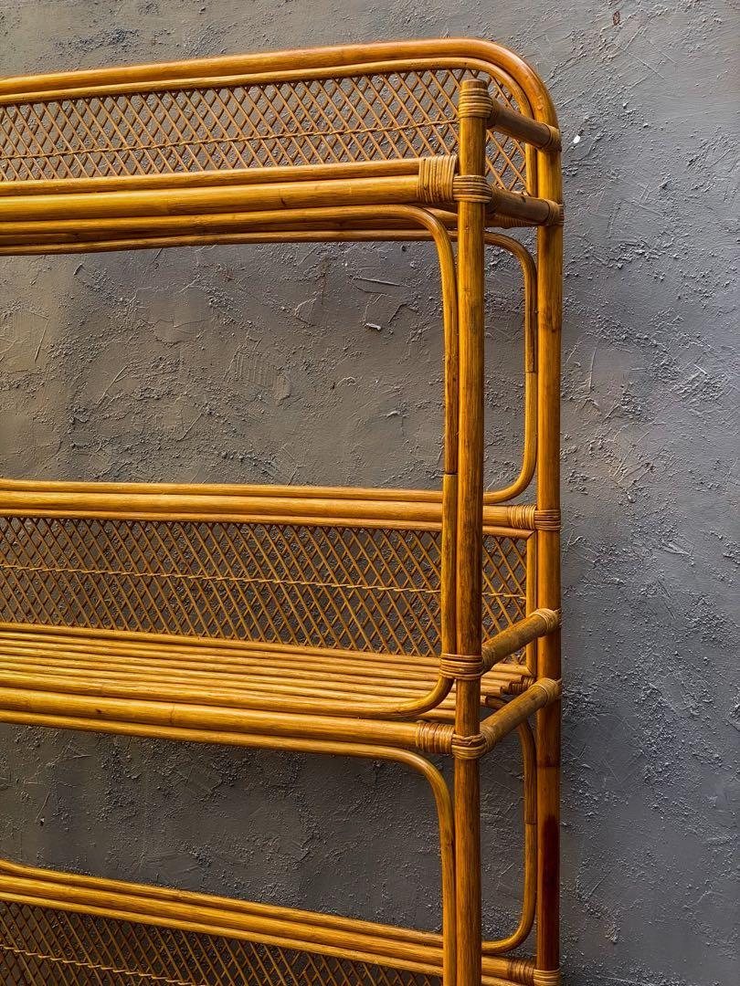 Big Honey-Stained Rattan Rack, Furniture & Home Living, Furniture ...