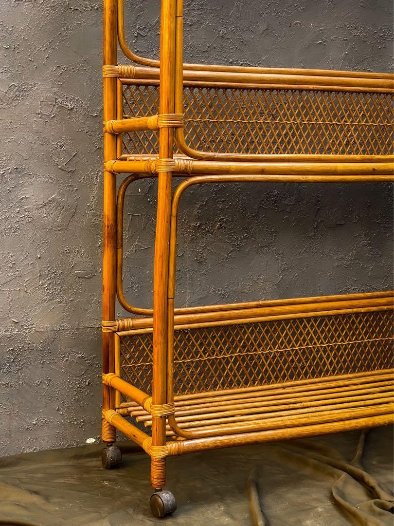 Big Honey-Stained Rattan Rack, Furniture & Home Living, Furniture ...