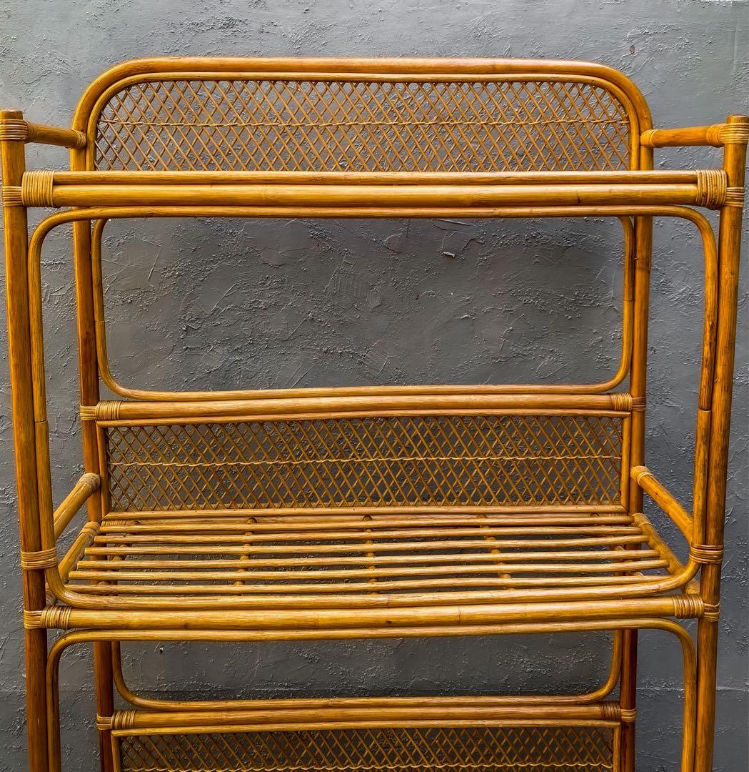 Big Honey-Stained Rattan Rack, Furniture & Home Living, Furniture ...